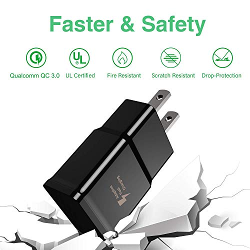 Adaptive Fast Charging USB Wall Charger, 2-Pack Fast Charging Block Travel USB Charger Adapter Compatible Samsung Galaxy S21 S20 S10 S9 S8 S7 Edge Plus, Note 8 9 10+, A13 A32 A52 A53, LG G5 G6 G7