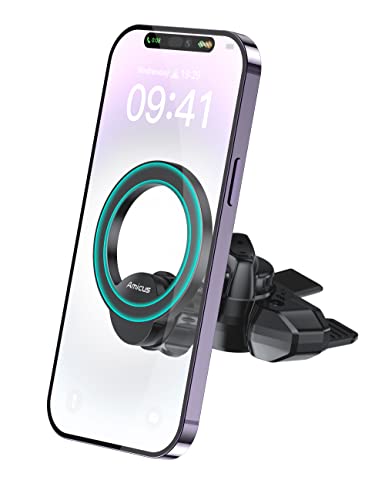 Amicus Magnetic CD Slot Phone Mount, Compatible for Magsafe, CD Player Cell Phone Holder with Strong Magnet, Car Phone Mount Compatible with iPhone 14 13 12 Pro Max All Phones