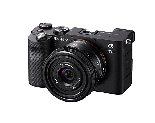 Sony Alpha 7C Full-Frame Mirrorless Camera - Black (ILCE7C/B) with Sony FE 24mm F2.8 G Full-Frame Ultra-Compact G Lens
