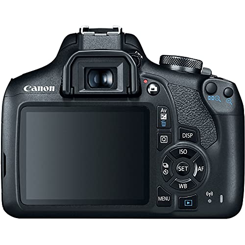 Canon Intl. EOS Rebel T7 DSLR Camera with EF-S 18-55mm f3.5-5.6 is II, EF 75-300mm f4-5.6 III Lense Bundle, Travel Kit + Accessories(Gadget Bag, Extra Battery, Digital Slave Flash), Black, CanonT7