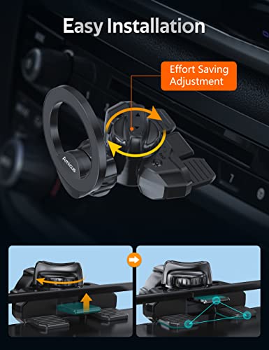 Amicus Magnetic CD Slot Phone Mount, Compatible for Magsafe, CD Player Cell Phone Holder with Strong Magnet, Car Phone Mount Compatible with iPhone 14 13 12 Pro Max All Phones