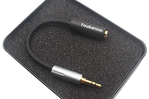 Youkamoo 3.5mm Male to 4.4mm Female 8 Core Silver Plated Headphone Earphone Audio Adapter Cable in Box 3.5mm Stereo to 4.4mm Balanced 4.4mm Female
