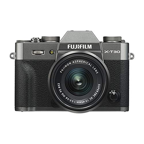 Fujifilm X-T30 Mirrorless Digital Camera w/XC15-45mm F/3.5-5.6 OIS PZ Lens, Charcoal Silver