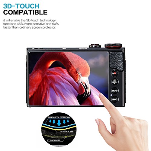[3-Pack] Tempered Glass Screen Protector for Canon G7X Mark II G9X G9XII G7X G5X, Akwox 9H LCD Protective Cover