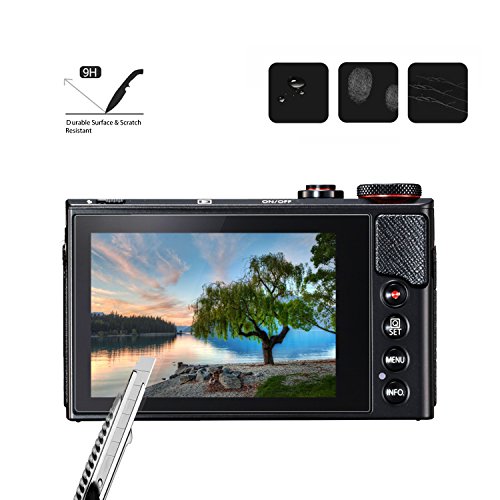 [3-Pack] Tempered Glass Screen Protector for Canon G7X Mark II G9X G9XII G7X G5X, Akwox 9H LCD Protective Cover
