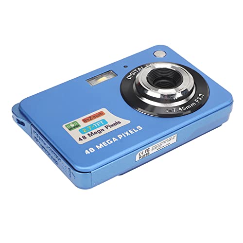 DAUERHAFT Digital Camera, Anti Shake 2.7in LCD 4K Vlogging Camera Built in Fill Light for Photography(Blue)