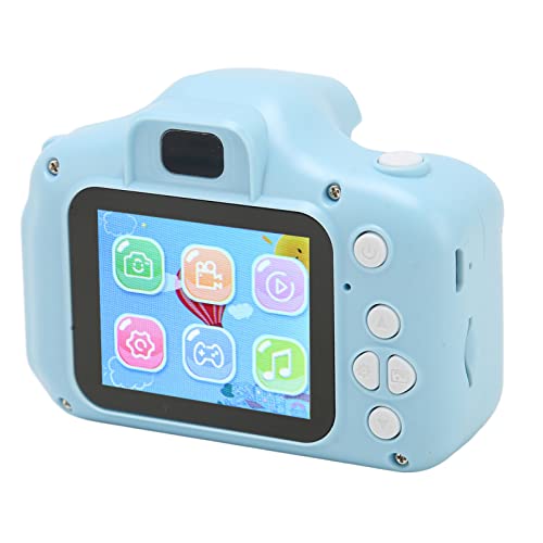 Pwshymi Portable Camera, 1080P HD Video 400mAh Capacity Blue Small Digital Camera Multi Mode Filter Cute with 32G Memory Card for Home