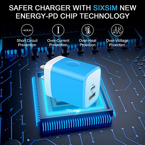 USB C Wall Charger, 2-Ports 20W USB A and USB C Charger Block [PD/QC 3.0], 3Pack USB-C Power Wall Plug Adapter Brick for iPhone 14/13/12/Pro/11/Pro Max/Mini, iPad/Pro, AirPods, Pixel, Samsung Galaxy