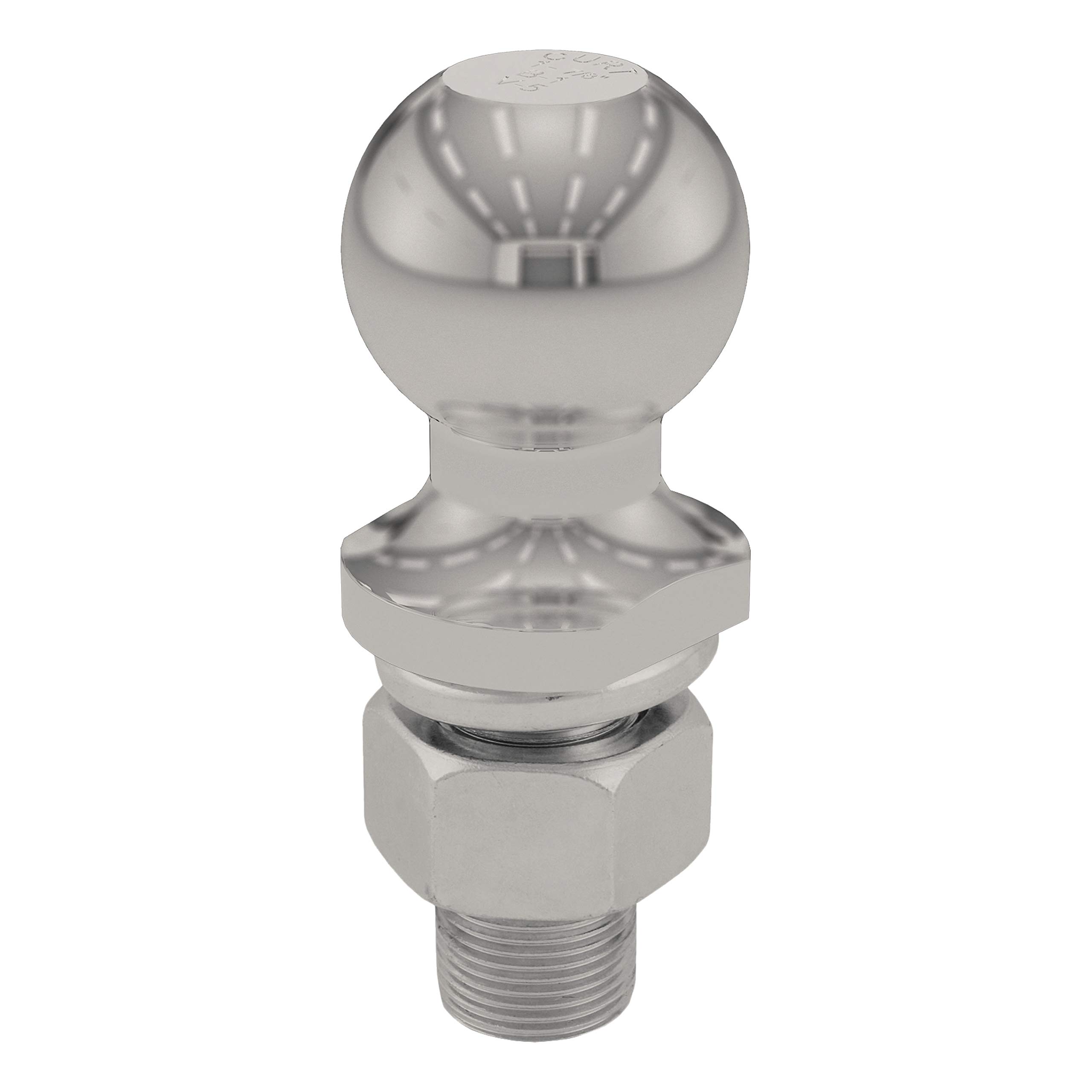 CURT 40051 Stainless Steel Trailer Hitch Ball, 3,500 lbs, 1-7/8-Inch Diameter, 1 x 2-1/8-Inch Shank