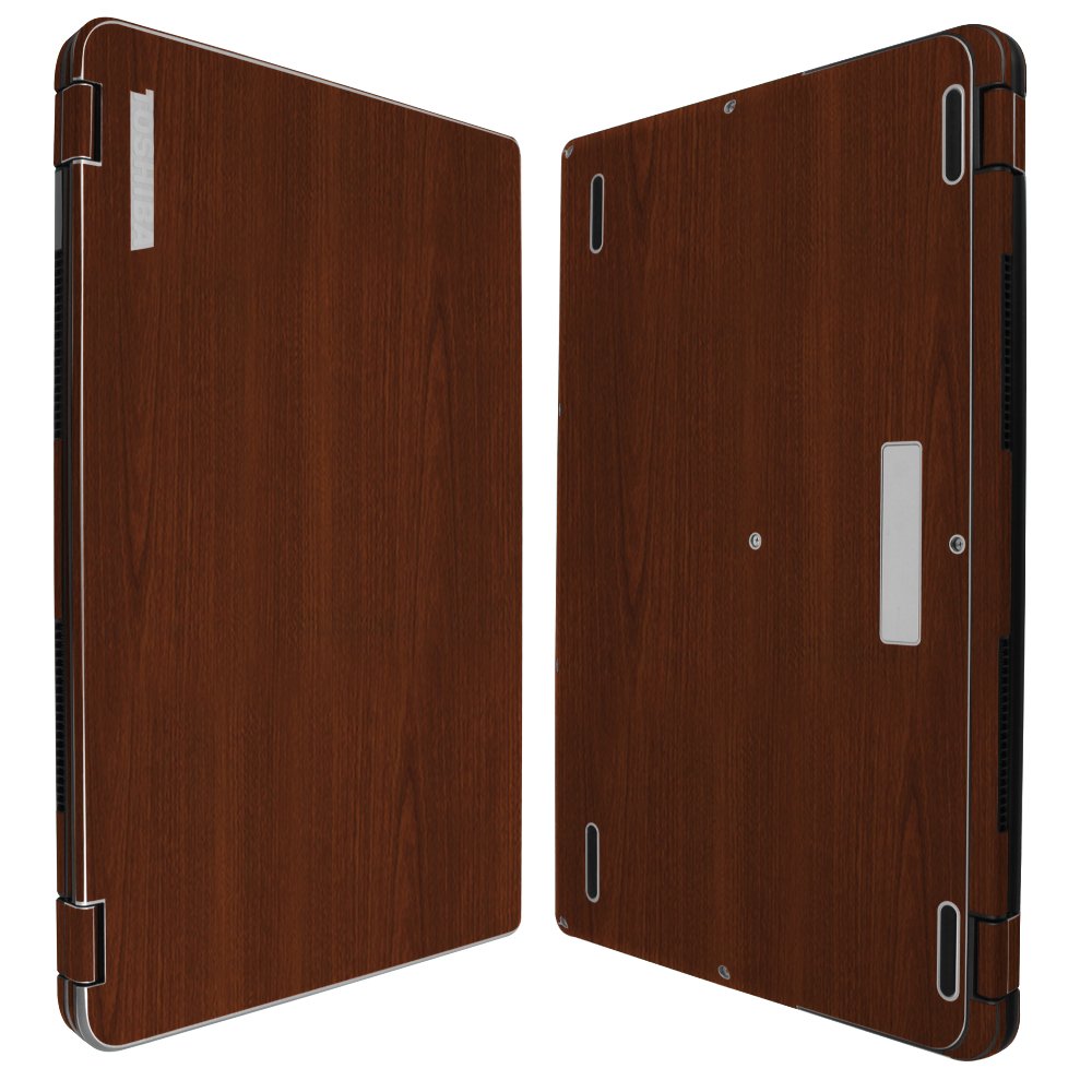 Skinomi Dark Wood Full Body Skin Compatible with Toshiba Satellite Radius (2015, 15.6 inch)(Full Coverage) TechSkin with Anti-Bubble Clear Film Screen Protector
