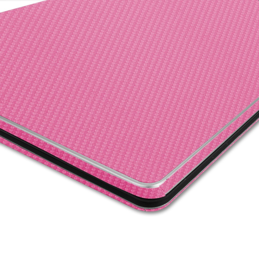 Skinomi Pink Carbon Fiber Full Body Skin Compatible with Toshiba Satellite Radius (2015, 15.6 inch)(Full Coverage) TechSkin with Anti-Bubble Clear Film Screen Protector