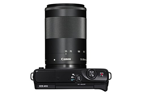 Canon EOS M10 Mirrorless Camera Kit EF-M 15-45mm f/3.5-6.3 and EF-M 55-200mm f/4.5-6.3 Image Stabilization STM Lenses (Black)