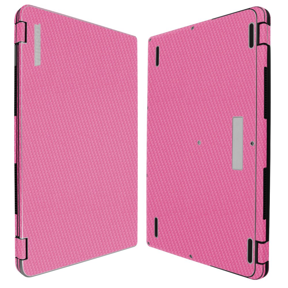 Skinomi Pink Carbon Fiber Full Body Skin Compatible with Toshiba Satellite Radius (2015, 15.6 inch)(Full Coverage) TechSkin with Anti-Bubble Clear Film Screen Protector