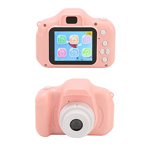 Jeanoko Portable Camera, 400mAh Battery Cute Multi Mode Filter Pink 1080P HD Video Kids Digital Camera ABS Material for Home for Girls