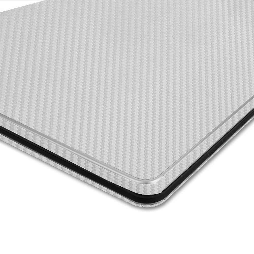 Skinomi Silver Carbon Fiber Full Body Skin Compatible with Toshiba Satellite Radius (2015, 15.6 inch)(Full Coverage) TechSkin with Anti-Bubble Clear Film Screen Protector