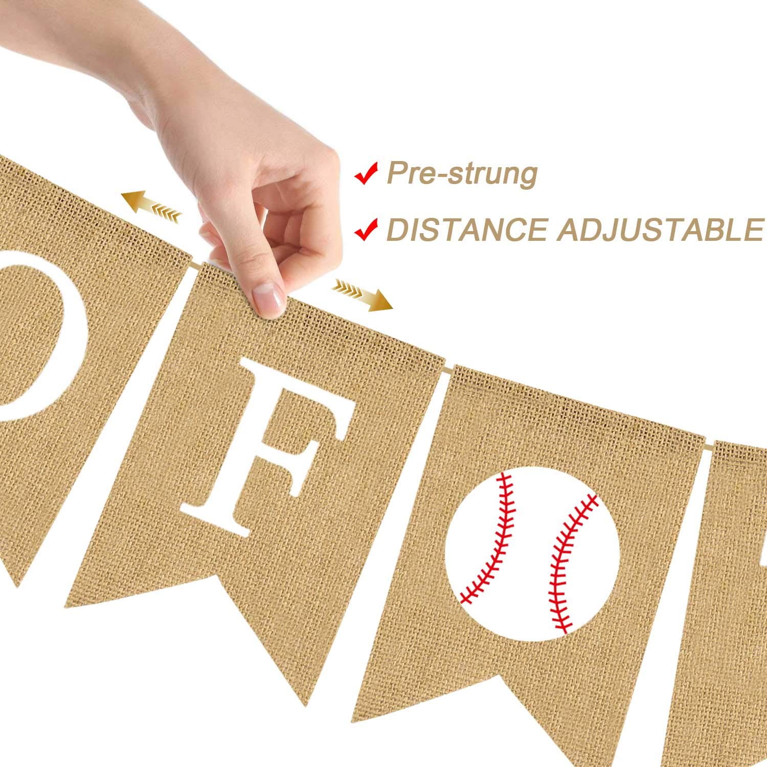 Jute Burlap Rookie of The Year Banner Boy Baseball Theme 1st Birthday Party Garland Decoration Supply