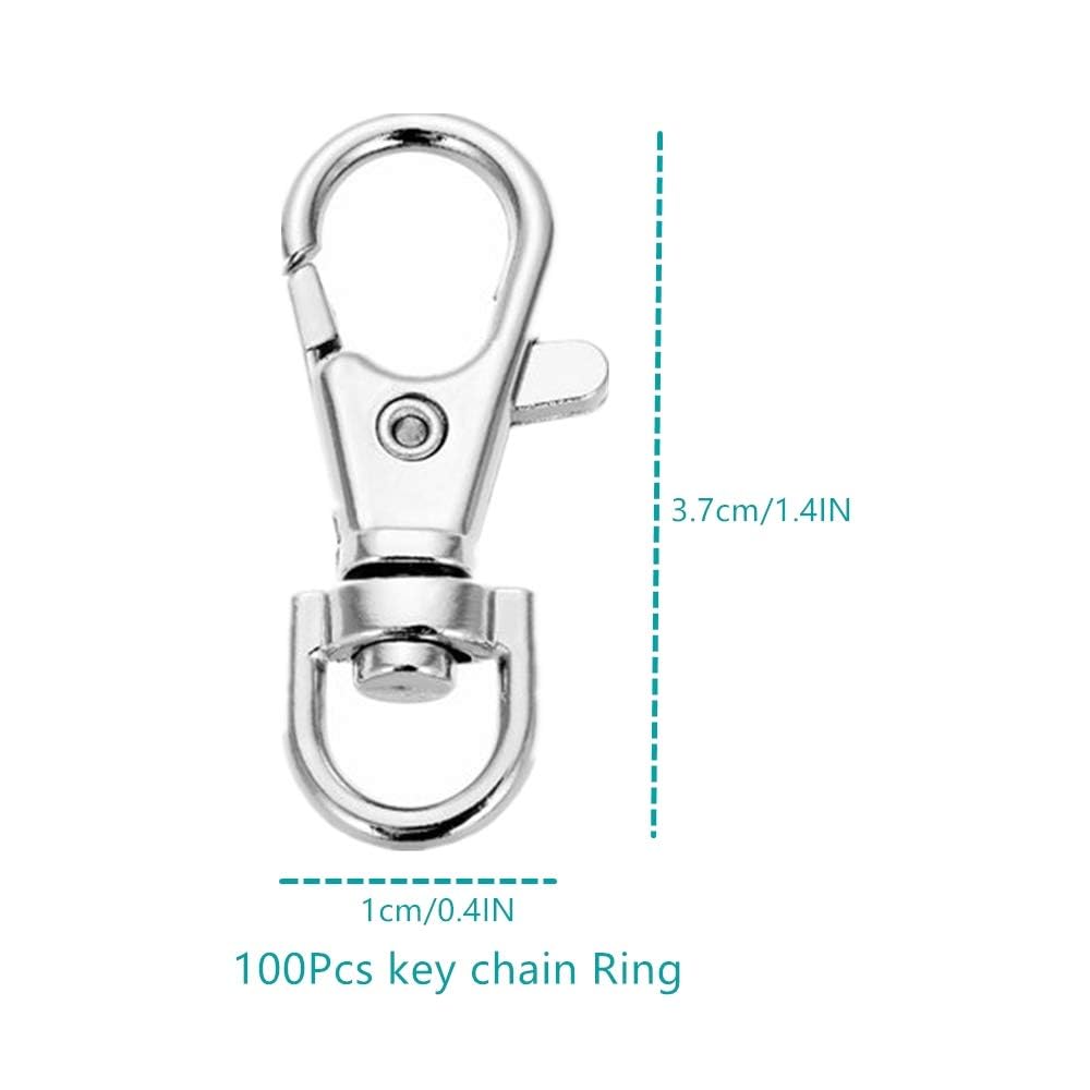 IPXEAD 120PCS Premium Swivel Lanyard Snap Hook with Key Rings, Metal Hooks Keychain Hooks for Lanyard Key Rings Crafting(Silver)
