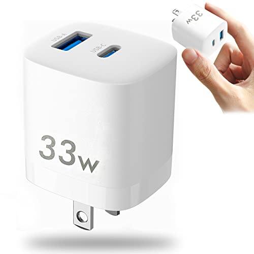 iPhone Fast Charger Block, PD 3.0 33W USB C Charger Block GaN Tech PPS Dual Port Wall Charger for iPhone 14 Pro Max 13 Pro Max MacBook Air iPad Pro, 33W for Samsung Galaxy S22 S21