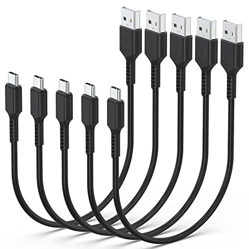 Short USB C Cable 1ft, 5pack USB A to USB C Charger Cable Fast Charging Durable USB Type C Cord for Samsung Galaxy S22 Ultra Note 8 9 A32 A12, Moto G Pure, LG Stylo 6, Charging Station, Power Bank