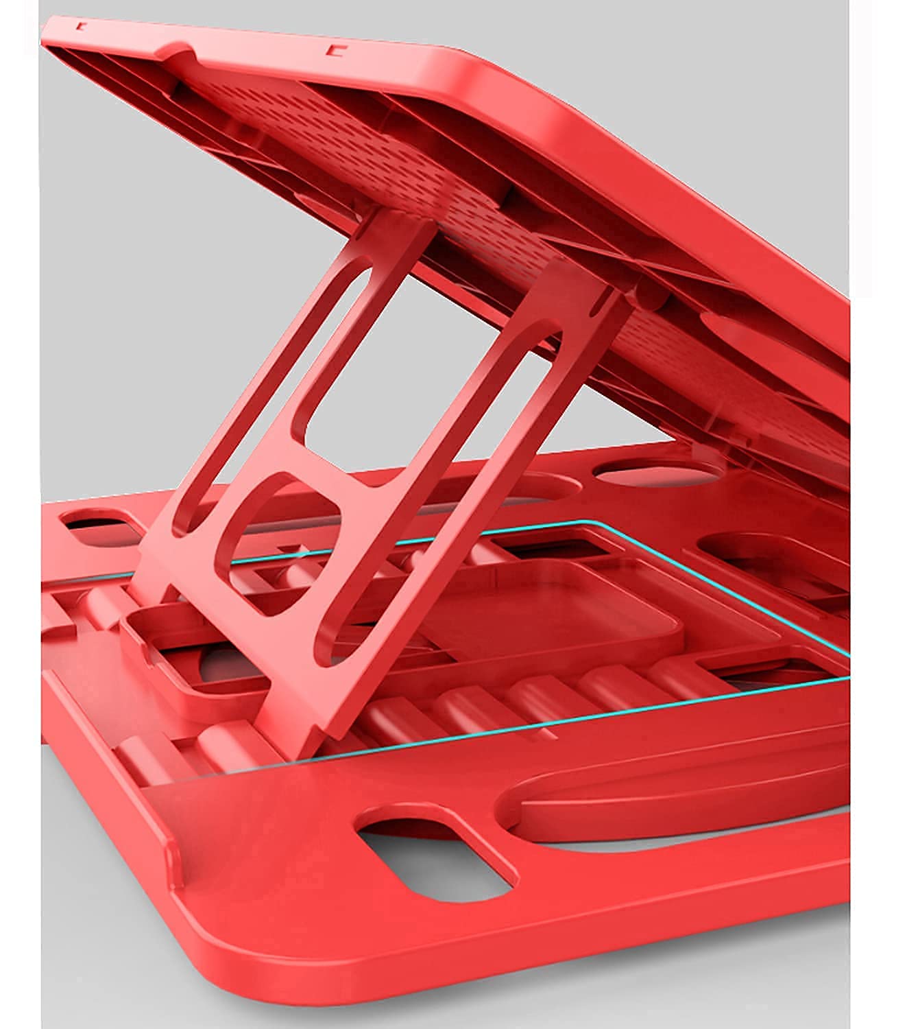 KEROLFFU Laptop Stand Cooler with Rotating Base 360degree,Phone Stand Include, Portable Foldable Laptop Riser for 10 to 17” Notebook (Suits MacBook/Air)