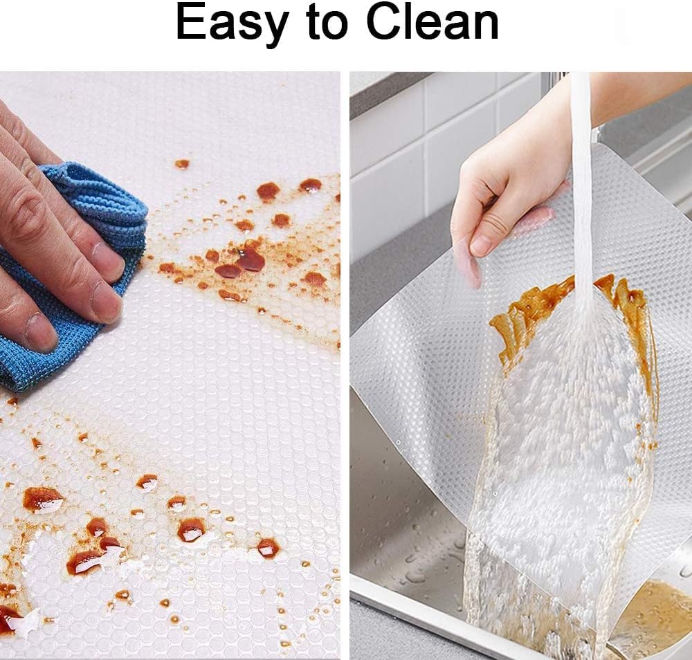 Refrigerator Liners,HASUPROFI EVA Refrigerator Mats for Shelves,Washable Can Be Cut Fridge Shelf Liner,Waterproof Fridge Pads Mat Drawer Table Placemats(White/6)