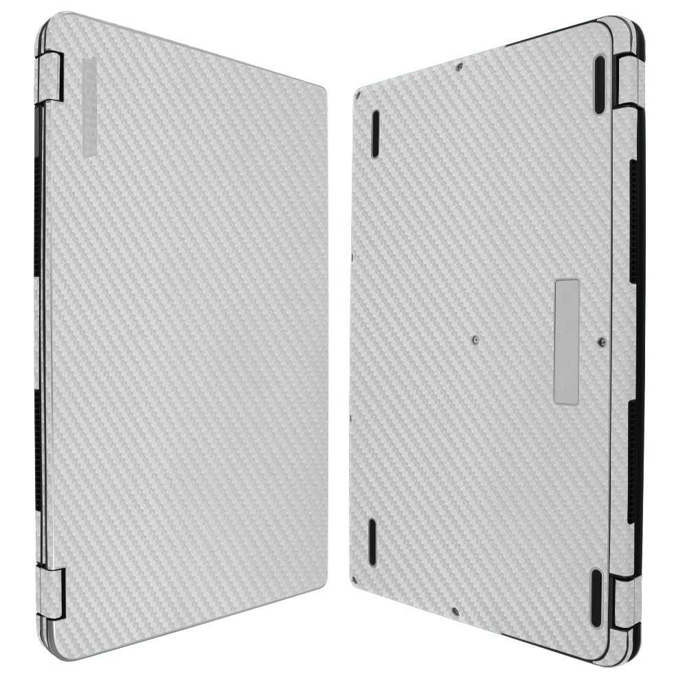 Skinomi Silver Carbon Fiber Full Body Skin Compatible with Toshiba Satellite Radius (2015, 15.6 inch)(Full Coverage) TechSkin with Anti-Bubble Clear Film Screen Protector