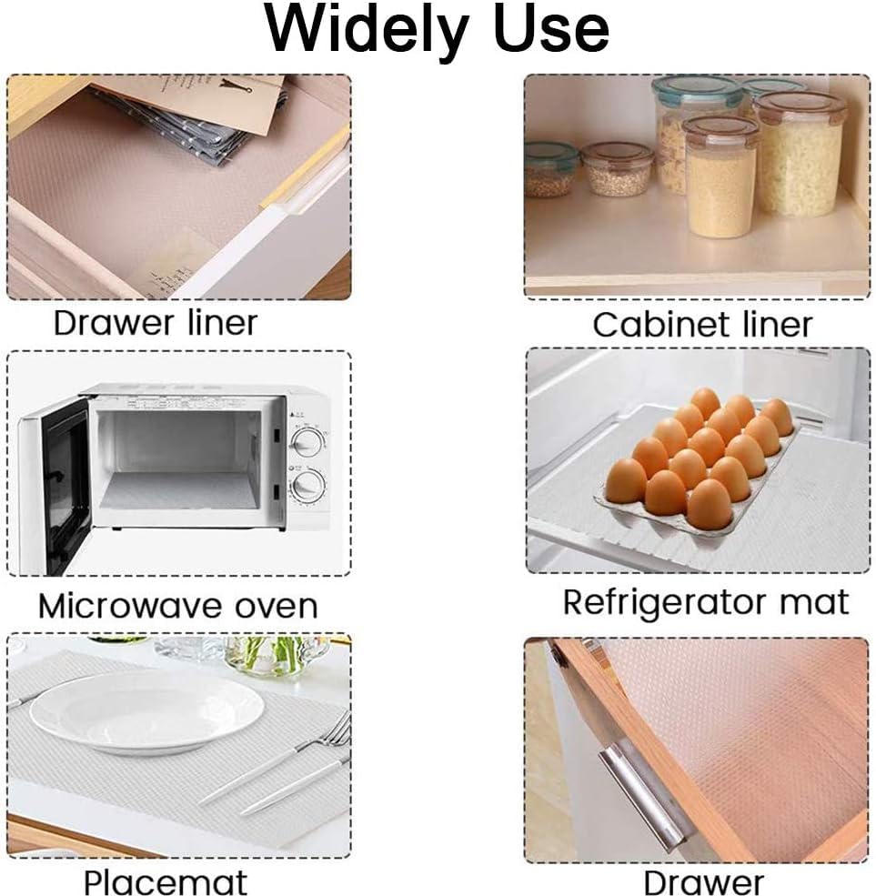 Refrigerator Liners,HASUPROFI EVA Refrigerator Mats for Shelves,Washable Can Be Cut Fridge Shelf Liner,Waterproof Fridge Pads Mat Drawer Table Placemats(White/6)