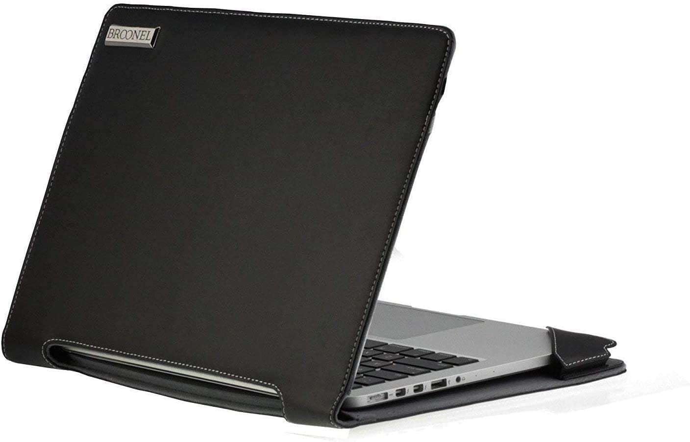 Broonel - Profile Series - Black Leather Laptop Case Compatible with Toshiba Satellite Radius C40-C