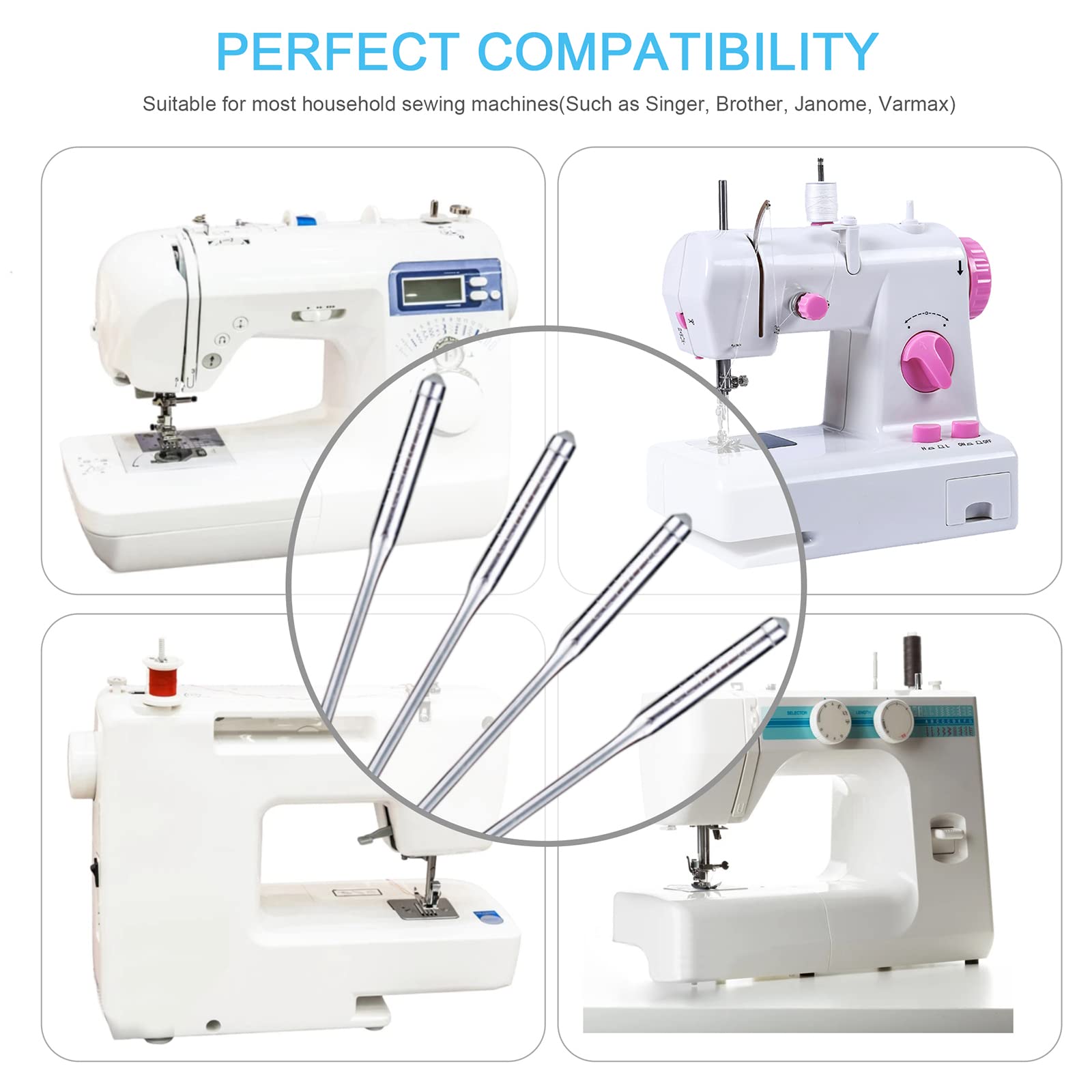 Sewing Machine Needles, 50 PCS Universal Sewing Machine Needle, for Singer, Brother, Janome, Varmax, Sizes HAX1 65/9, 75/11, 90/14, 100/16, 110/18 (50 PCS)