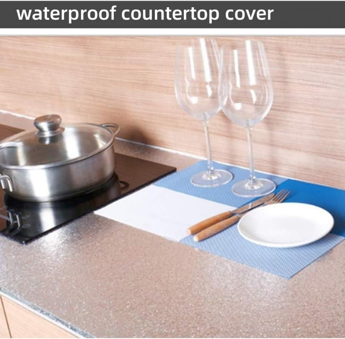 Soqool Adhesive Shelf Liners Kitchen Backsplash Sticker Oil Proof Sticker Waterproof Sticker, Aluminum Foil Sticker for Kitchen Drawer/Cabinets/Countertop 15.7"x78.7"