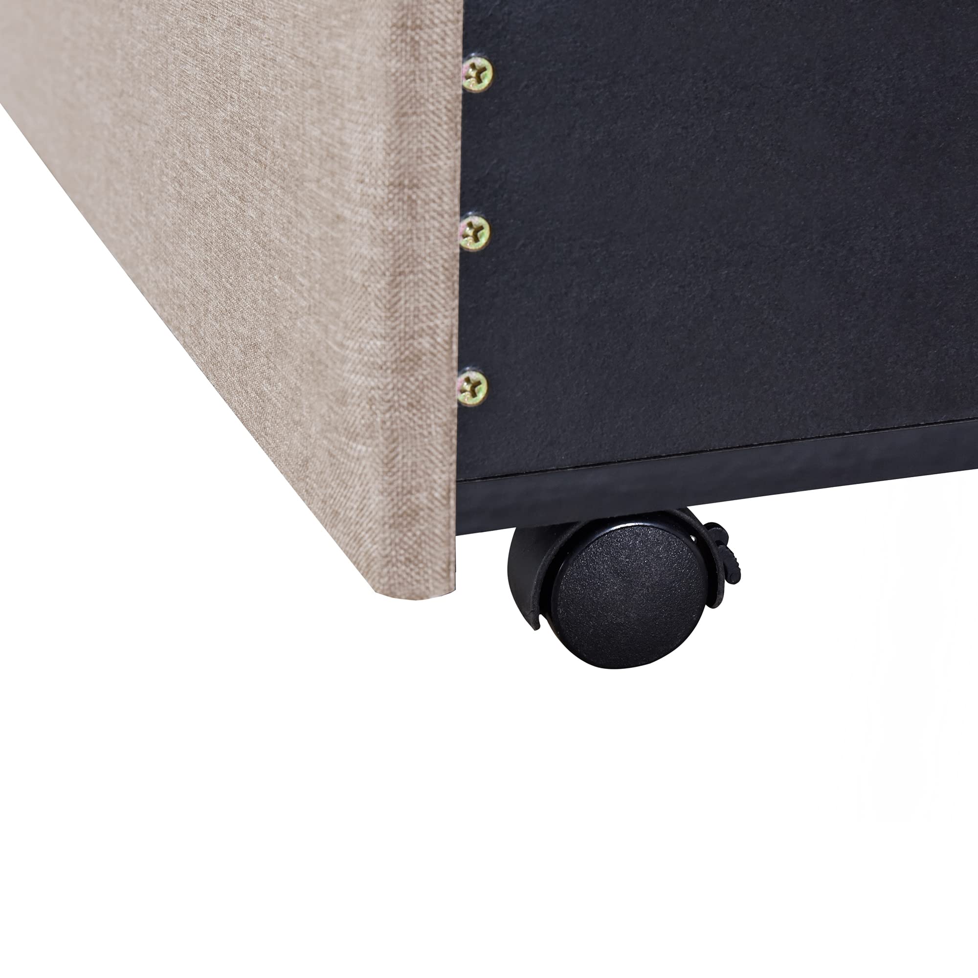 FANYHOME Queen Bed Frame with Storage Upholstered Platform Bed Frame with 3 Drawers and Headboard Modern Linen Queen Size Beds with Wooden Slats Support, No Box Spring Box Needed, Beige