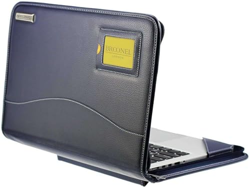 Broonel - Contour Series - Blue Heavy Duty Leather Protective Case - Compatible with Toshiba Satellite Radius 15