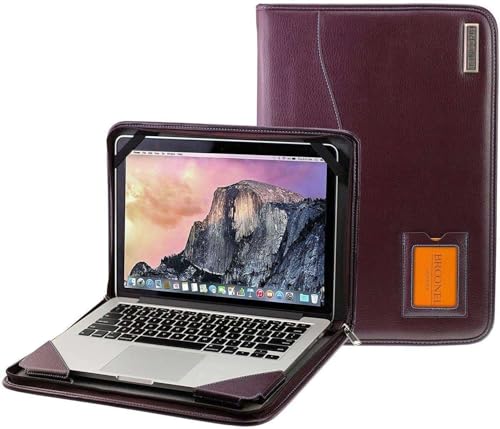 Broonel - Contour Series - Purple Heavy Duty Leather Protective Case - Compatible with Toshiba Satellite Radius 15
