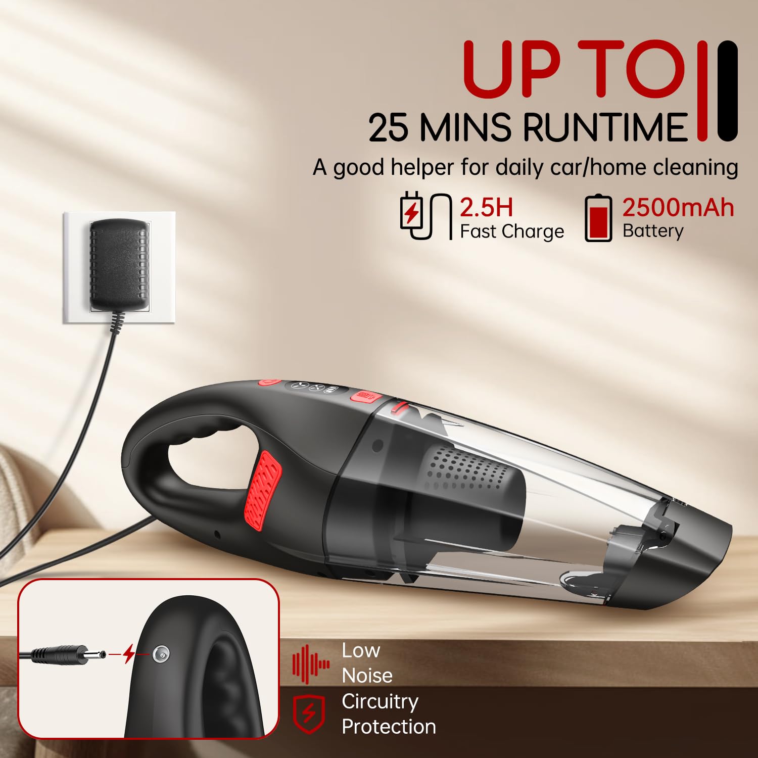 Handheld Vacuum Cordless Upgrade 9000PA, IMINSO Hand Vacuum with LED Light, Rechargeable Car Vacuum Cordless, Hand Held Vacuum Cleaner, Mini Vacuum for Car/Home, Lightweight Portable Vacuum