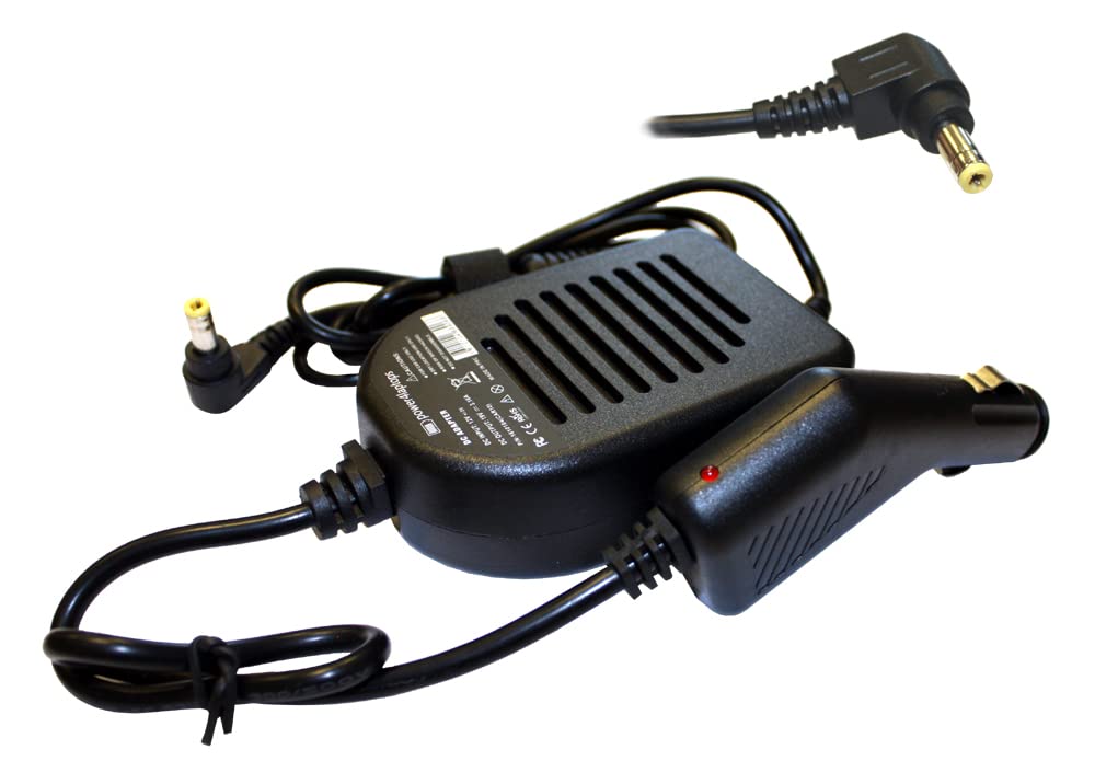 Power4Laptops DC Adapter Laptop Car Charger Compatible with Toshiba Satellite Radius P55W-B5318