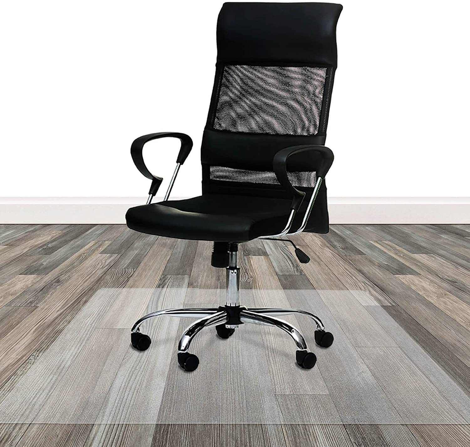 CARHM 1.5MM Office Chair Mat for Hardwood Floor 48" x 40" Clear Desk Chair Mat Plastic Floor Mat