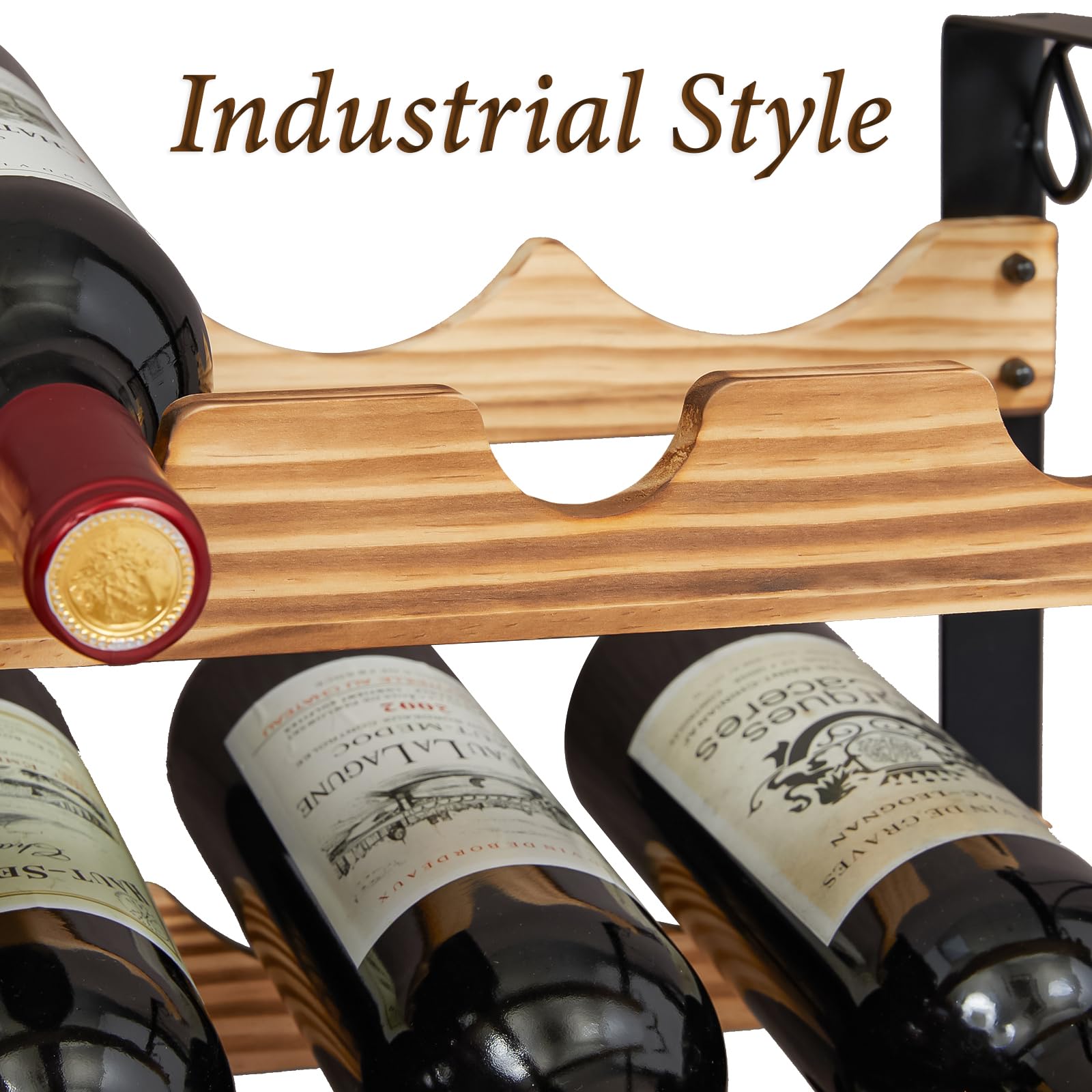 X-cosrack Stackable Rustic 36 Bottle Wine Rack, Freestanding Floor Wine Holder Stand Can Used Separate or Stacked 6 Tier Wobble-Free Wine Display Storage Shelf for Kitchen 24.5''L x 8.6''W x 33.4''H