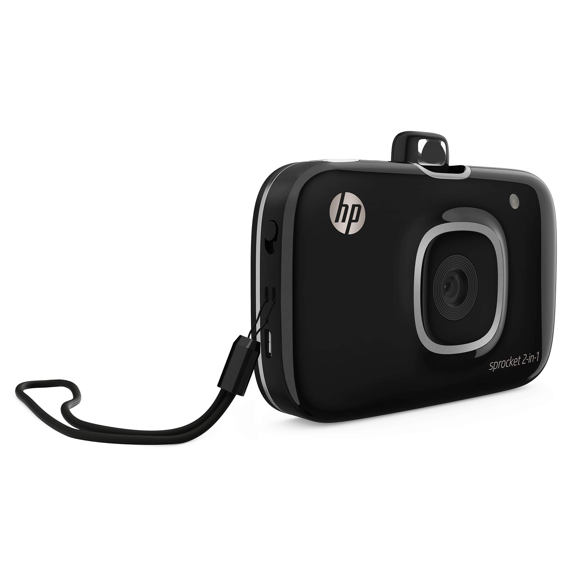 HP 5MS96A Sprocket 2-in-1 Portable Photo Printer & Instant Camera Bundle with 8GB Micro SD Card and Zink Photo Paper, Black (Pack of 3)
