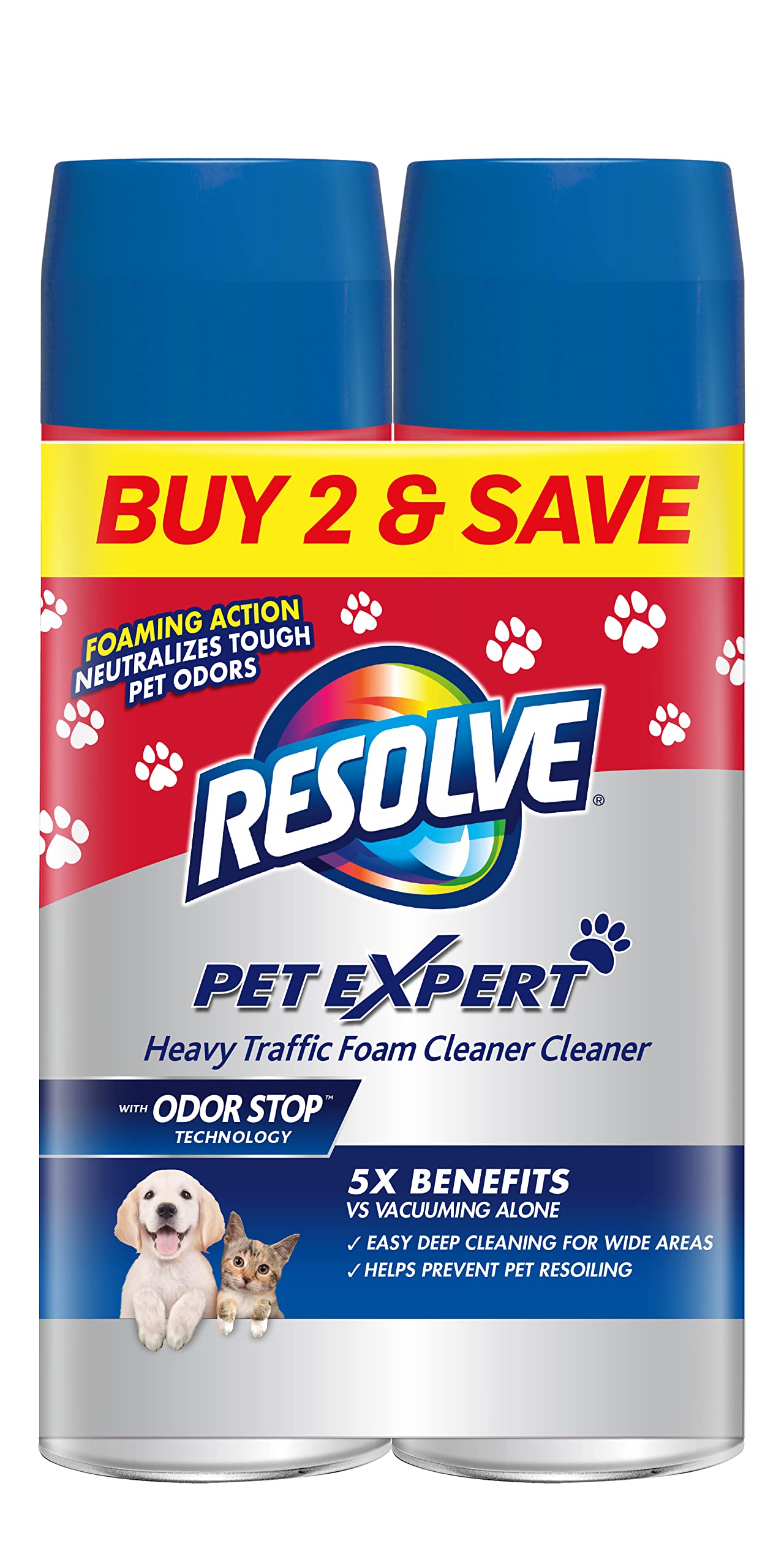 Resolve Pet High Traffic Carpet Foam, 22 oz, Cleans Freshens Softens & Removes Stains