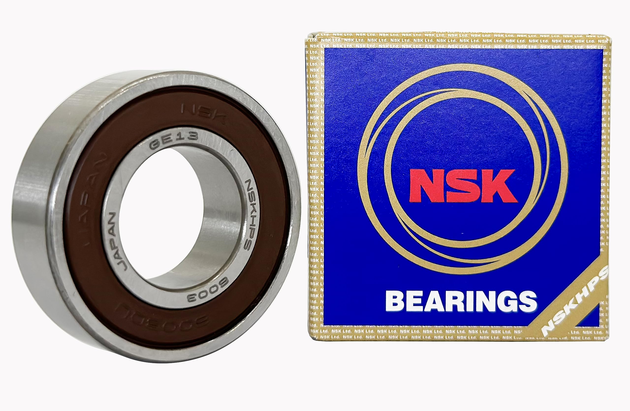 2PACK NSK 6003DDU Made in Japan 17X35X10MM Normal Clearance Pressed Steel Cage Deep Groove Ball Bearings