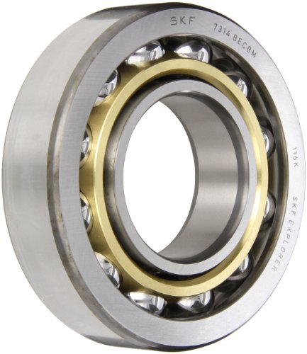SKF 7304 BECBY Medium Series Angular Contact Bearing, ABEC 1 Precision, 40° Contact Angle, Open, Brass Cage, Normal Clearance, 20mm Bore, 52mm OD, 15mm Width, 9500lbf Static Load Capacity, 17400lbf Dynamic Load Capacity
