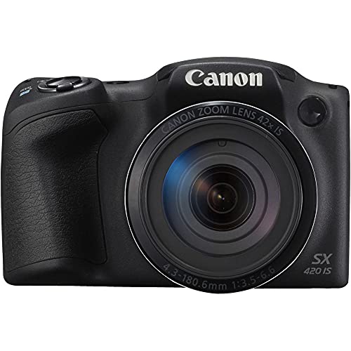 Canon PowerShot SX420 is Digital Camera (Black) (1068C001), 64GB Memory Card, 2 x NB11L Battery, Corel Photo Software, Charger, Card Reader, LED Light, Bag, Flex Tripod + More (Renewed)