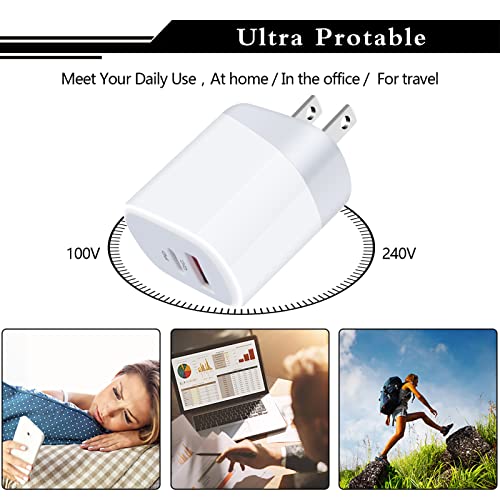 Charger Block Fast Charging Wall Charger for Pixel 7 6 Pro 6a 5a 5XL,2Pack 20W PD USB C Power Adapter Charger Brick Box for Samsung Galaxy S23 S22 Ultra S21 A14 5G A13 A04S,iPhone 14 13 12 11 Pro Max