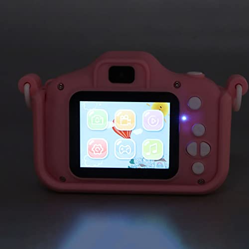 Kids Camera, Cute Lightweight Kids Digital Camera, 2in Screen Children Camera for Photo Video MP3 3‑10 Years Old Kids(Pink Without 32G Memory Card with Card Reader)