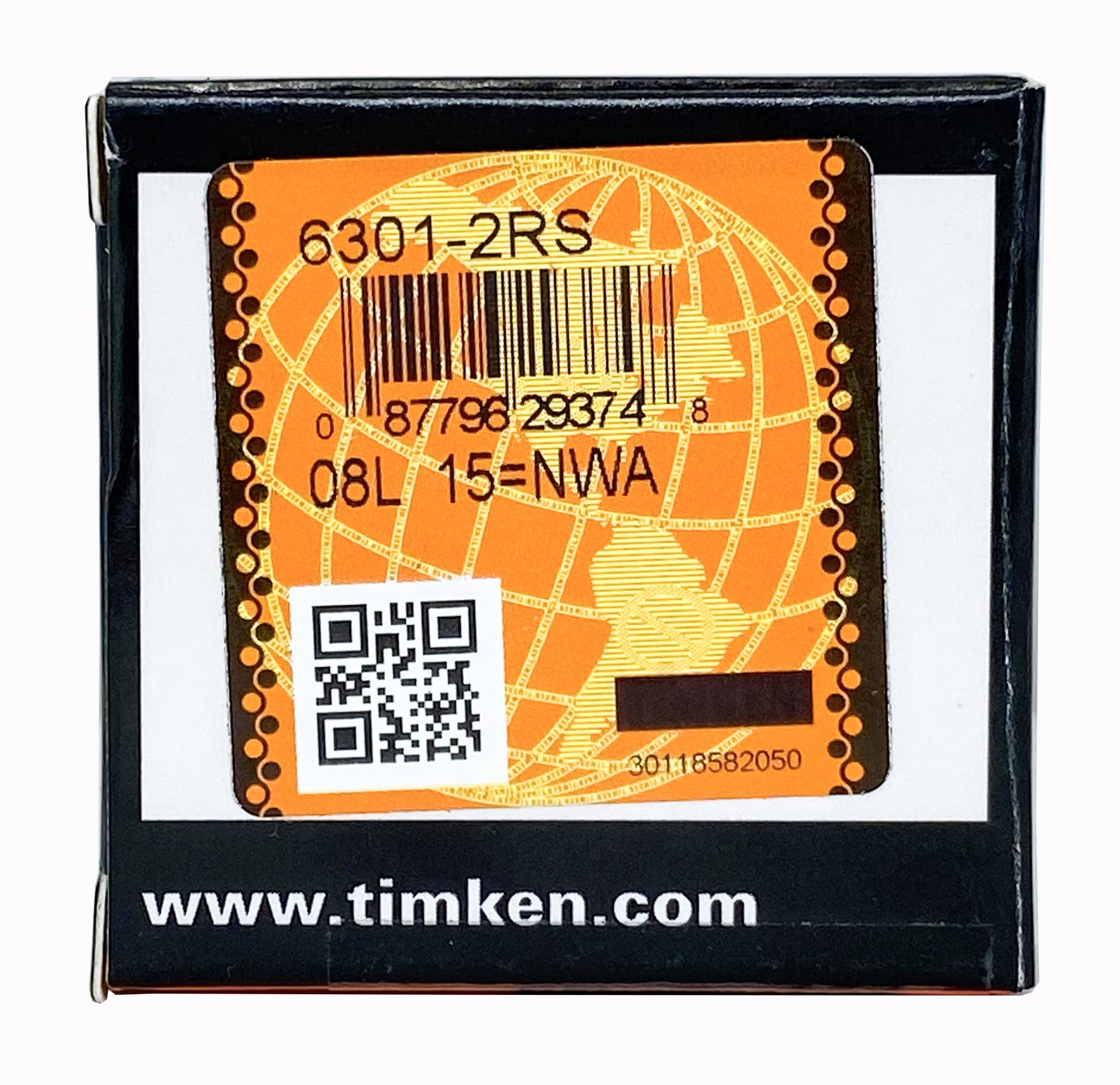 2PACK TIMKEN 6301-2RS Double Rubber Seal Bearings 12x37x12mm, Pre-Lubricated and Stable Performance and Cost Effective, Deep Groove Ball Bearings