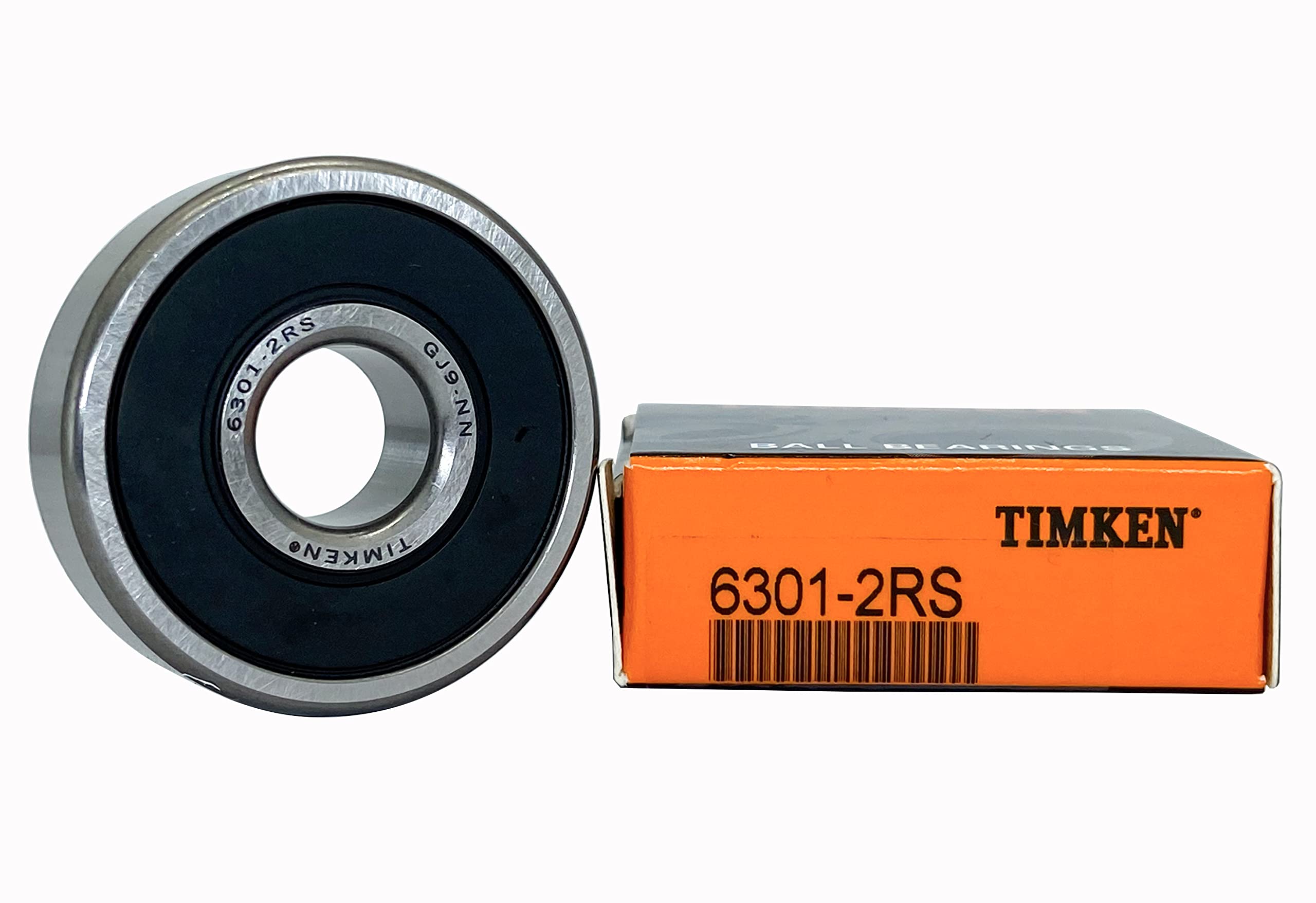 2PACK TIMKEN 6301-2RS Double Rubber Seal Bearings 12x37x12mm, Pre-Lubricated and Stable Performance and Cost Effective, Deep Groove Ball Bearings