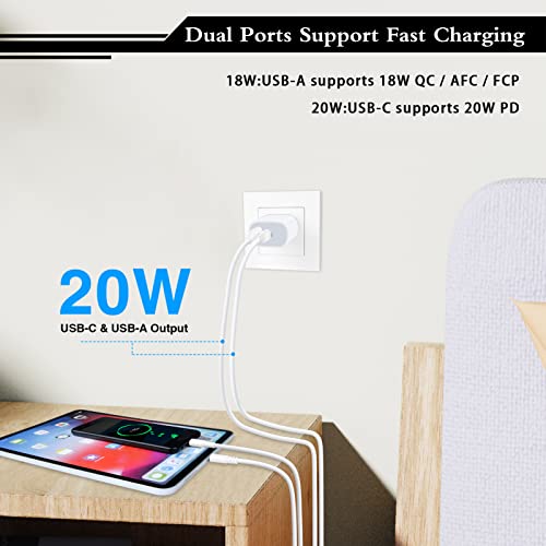 Charger Block Fast Charging Wall Charger for Pixel 7 6 Pro 6a 5a 5XL,2Pack 20W PD USB C Power Adapter Charger Brick Box for Samsung Galaxy S23 S22 Ultra S21 A14 5G A13 A04S,iPhone 14 13 12 11 Pro Max