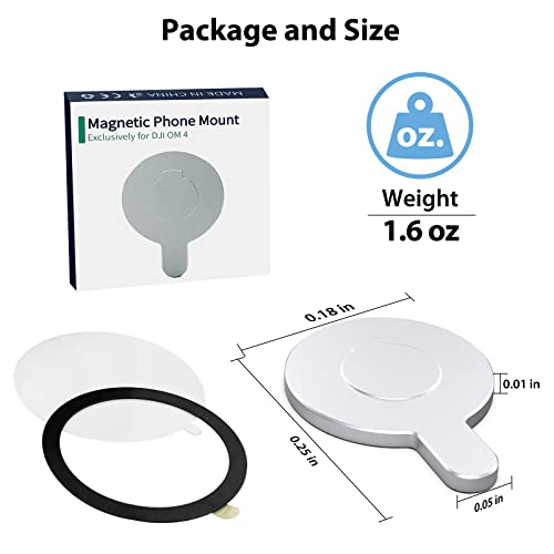DJI Magnetic Ring Holder Clamp - for Magsafe DJI OM 6 / OM 5 / OM 4 / OM 4 SE Adapter Mount Compatible with DJI Osmo Gimbal Stabilizer, DJI OM Accessories