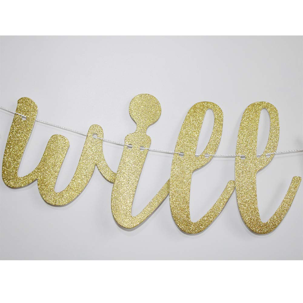 We Will Miss You Banner, Gold Glitter Sign Garlands for Retirement/Farewell/Office Work/Graduation/Going Away Party Supplies Decorations