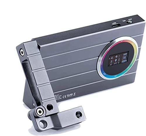 Godox M1 RGB LED Full Color Video Light,Pocket Size RGB Mini Video Light,13W 2500k-8500k Adjustable,CRI97 TLCT97,Music Beats Light Function and 40 FX Lighting Effects with Aluminum Alloy Shell(Gray)